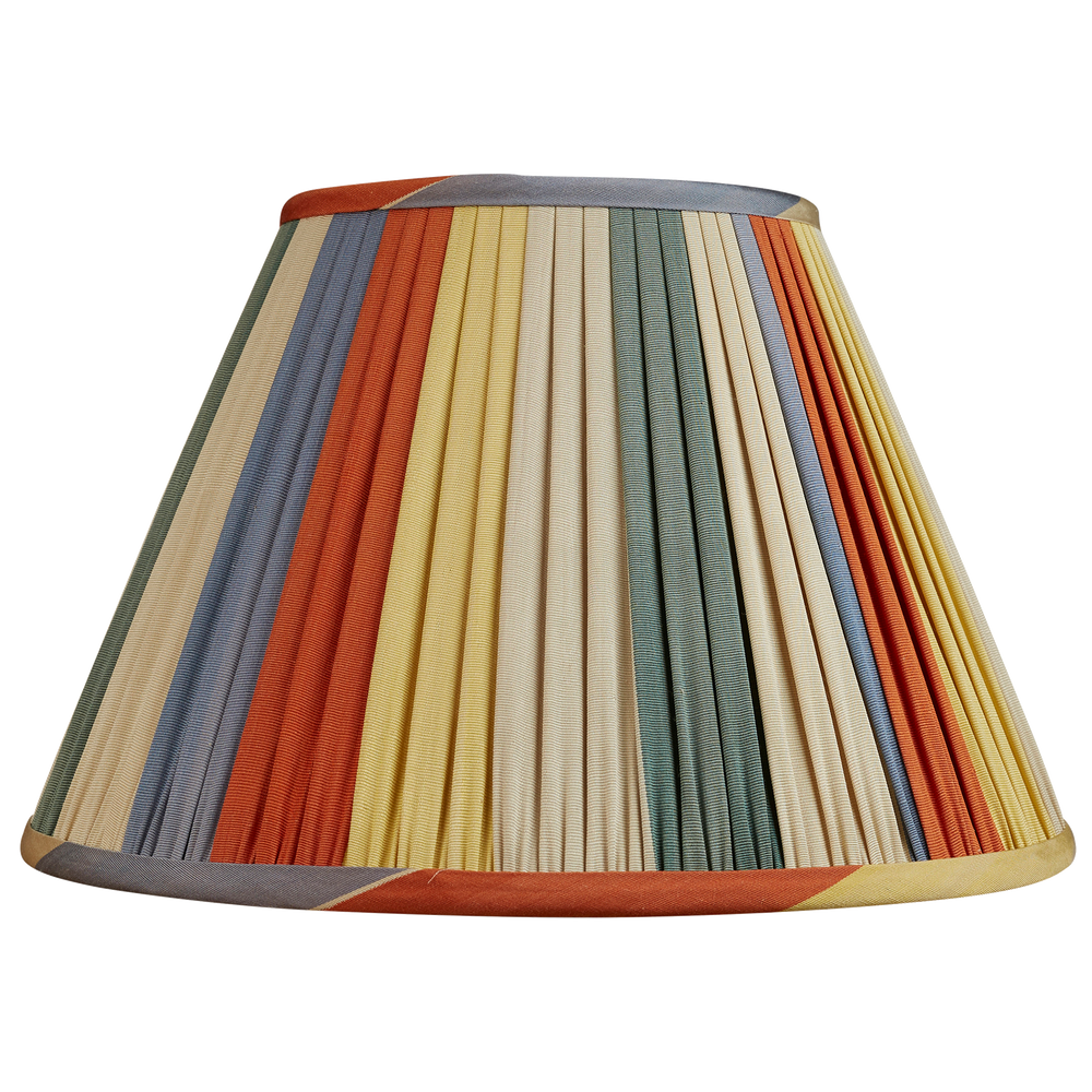 12 inch Narrow stripe pastel harlequin French drum ikat lampshade