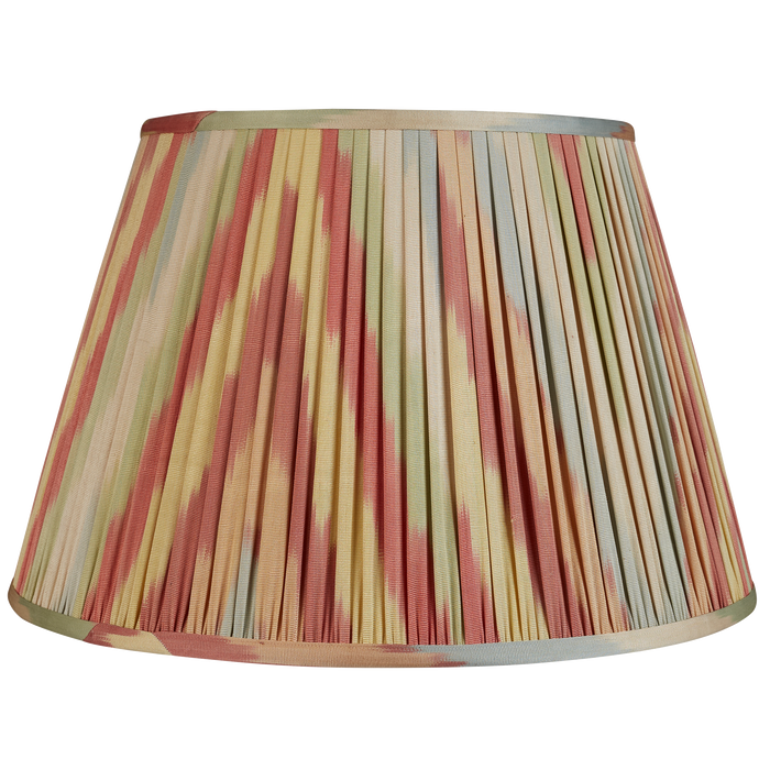 16 Inch Pastel coloured cotton and silk ikat lampshade