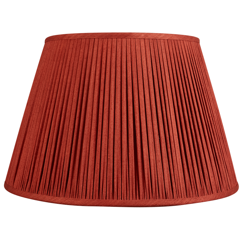 16 inch Gathered red/coral Mulberry silk lampshade