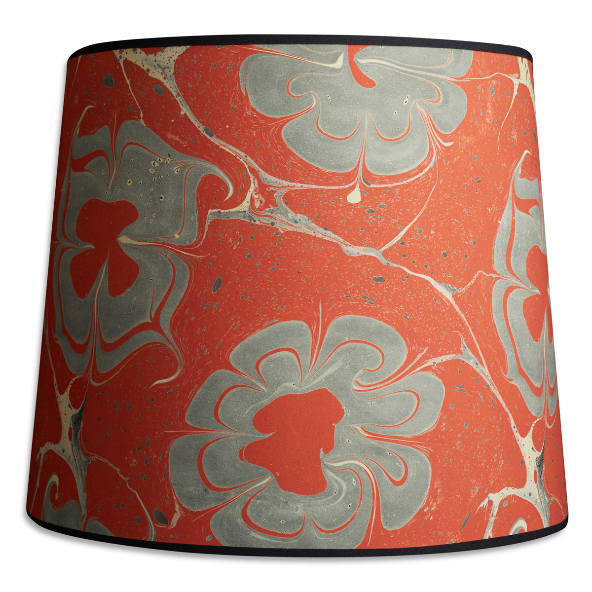 Marbled paper card lampshade - Red